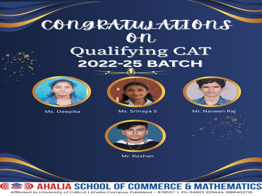 CONGRATULATIONS! - Ahalia School of Commerce & Mathematics